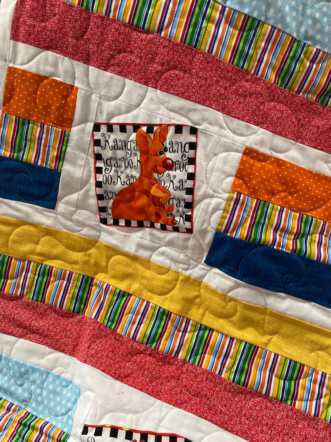 Wonky Strip Quilt for a Boy or Girl With a Plush Red Minky Back - Etsy