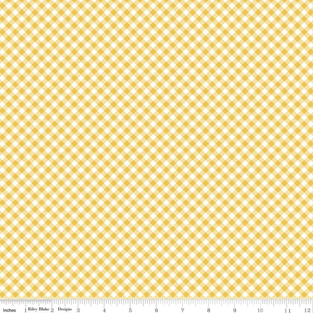 Bloomberry Gingham Yellow by Minki Kim for Riley Blake Designs -C14607 ...