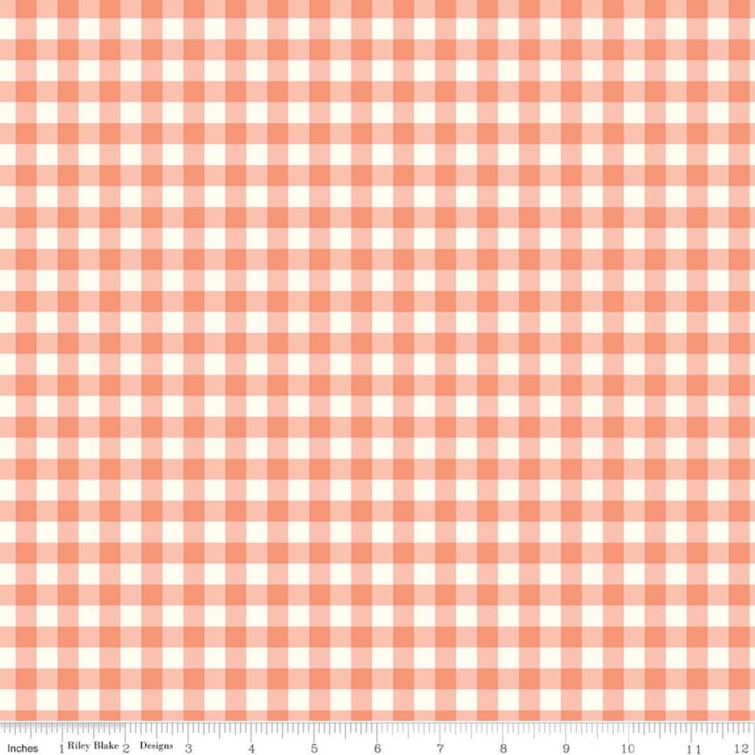 Gingham Cottage Gingham Coral by Heather Peterson for Riley Blake ...