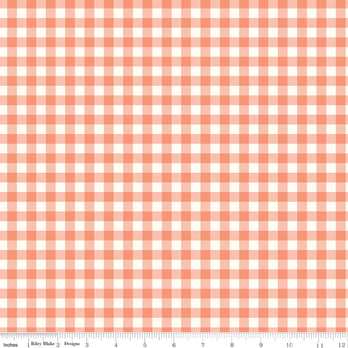 Gingham Cottage Gingham Coral by Heather Peterson for Riley - Etsy