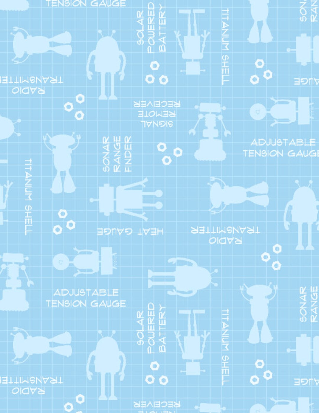 Alpha-bots Robot and Word Toss Sky Blue by Danielle Leone for ...