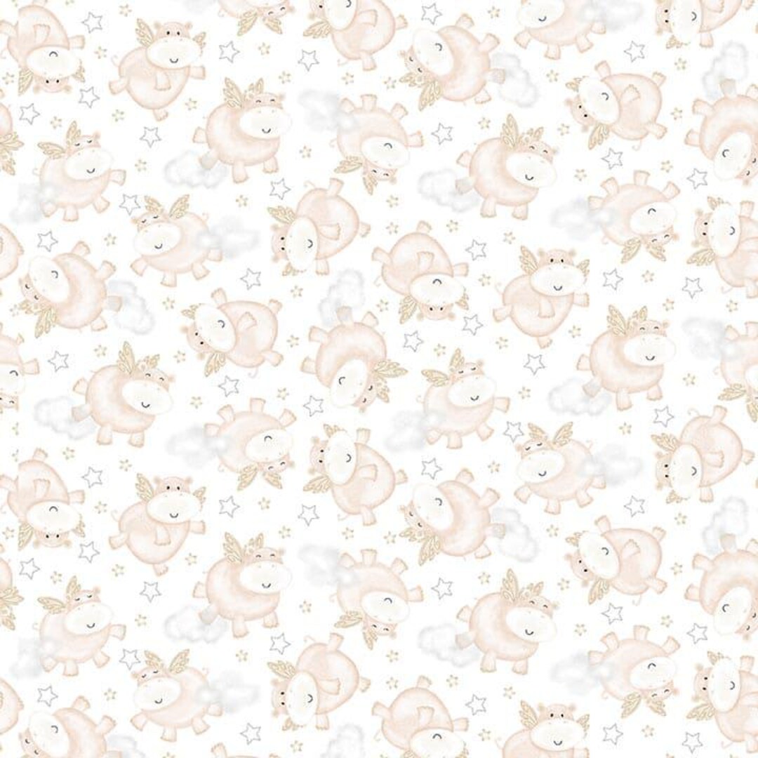 Moonlit Dreams Tossed Hippos Blush by Victoria Hutto for Studio E - E ...