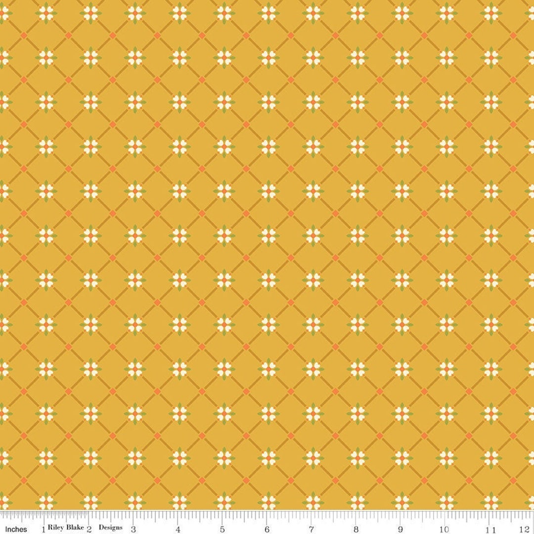 Autumn Afternoon Crosshatch Yellow by Heather Peterson for Riley Blake ...