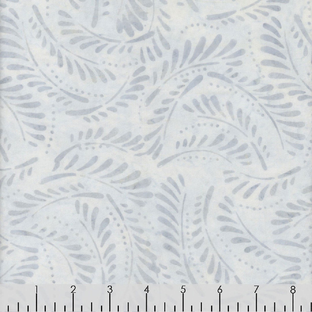 Blue Smoke Batiks Ferns Cream/blue by Wilmington Prints - 1400 22277 ...