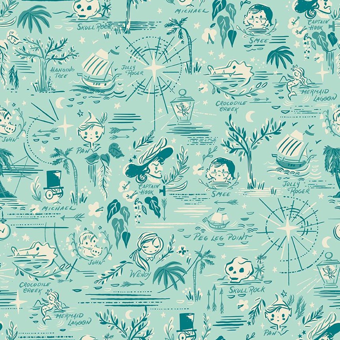 Forever Neverland Neverland Map Songbird by Jill Howarth for Riley ...