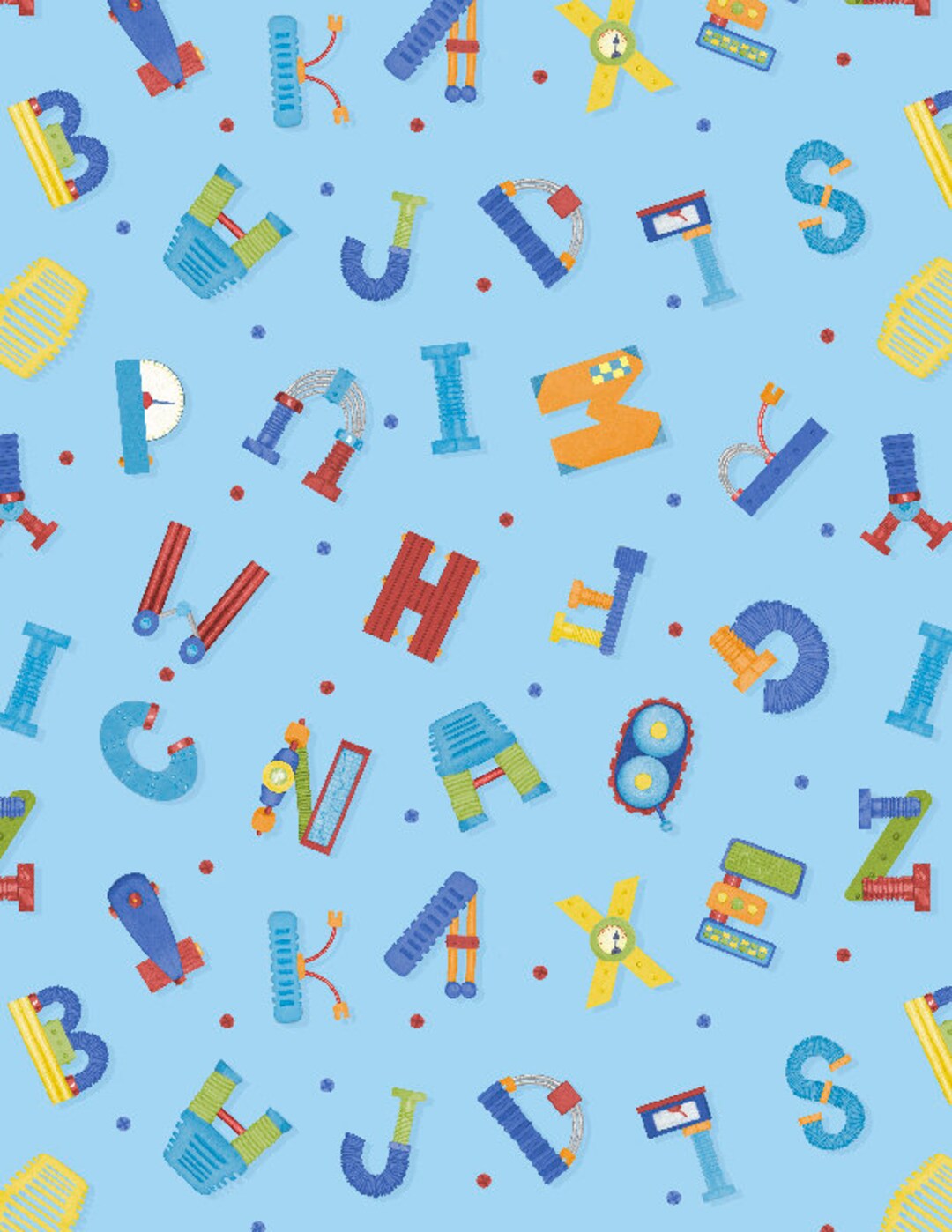 Alpha-bots Alphabet Toss Sky Blue by Danielle Leone for Wilmington ...