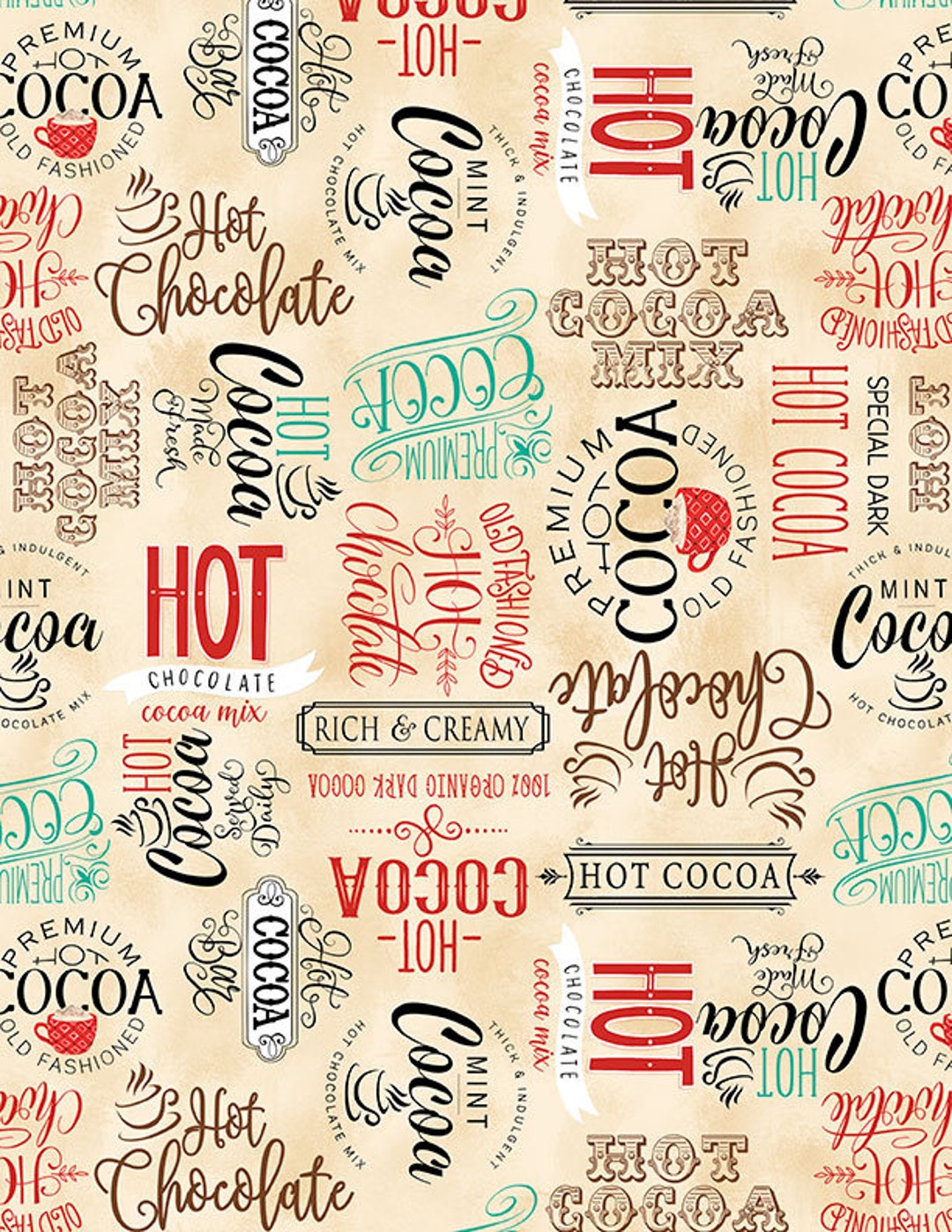 Cocoa Sweet Word Toss Cream by Danielle Leone for Wilmington Prints - 3017 27675 297 - Etsy