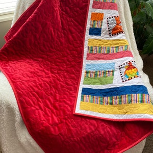 Wonky Strip Quilt for a Boy or Girl With a Plush Red Minky Back - Etsy