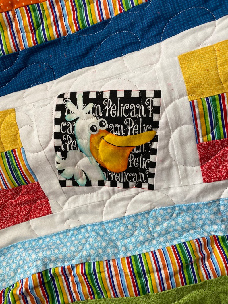 Wonky Strip Quilt for a Boy or Girl With a Plush Red Minky Back - Etsy