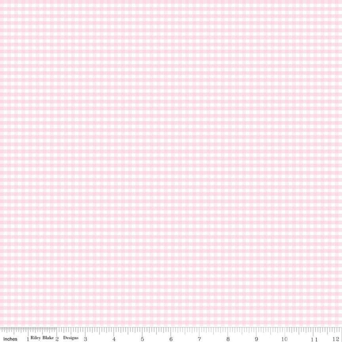 1/8" Gingham Check Baby Pink by Riley Blake Designs - C440-75BABYPINK ...