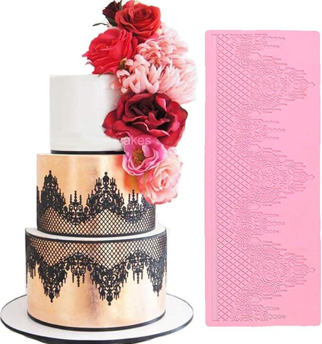 Anyana Novelty Giant Jewels Edible Lace Mat Silicone Imprint Mold ...