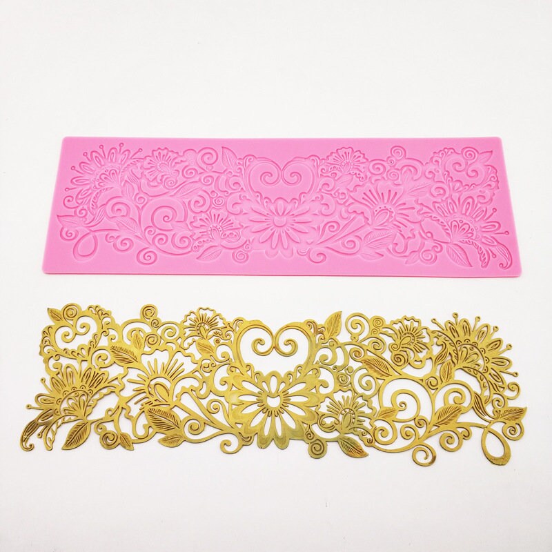 Leaf Flower Vine Lace Silicone Mold Fondant Cake Decorating - Etsy