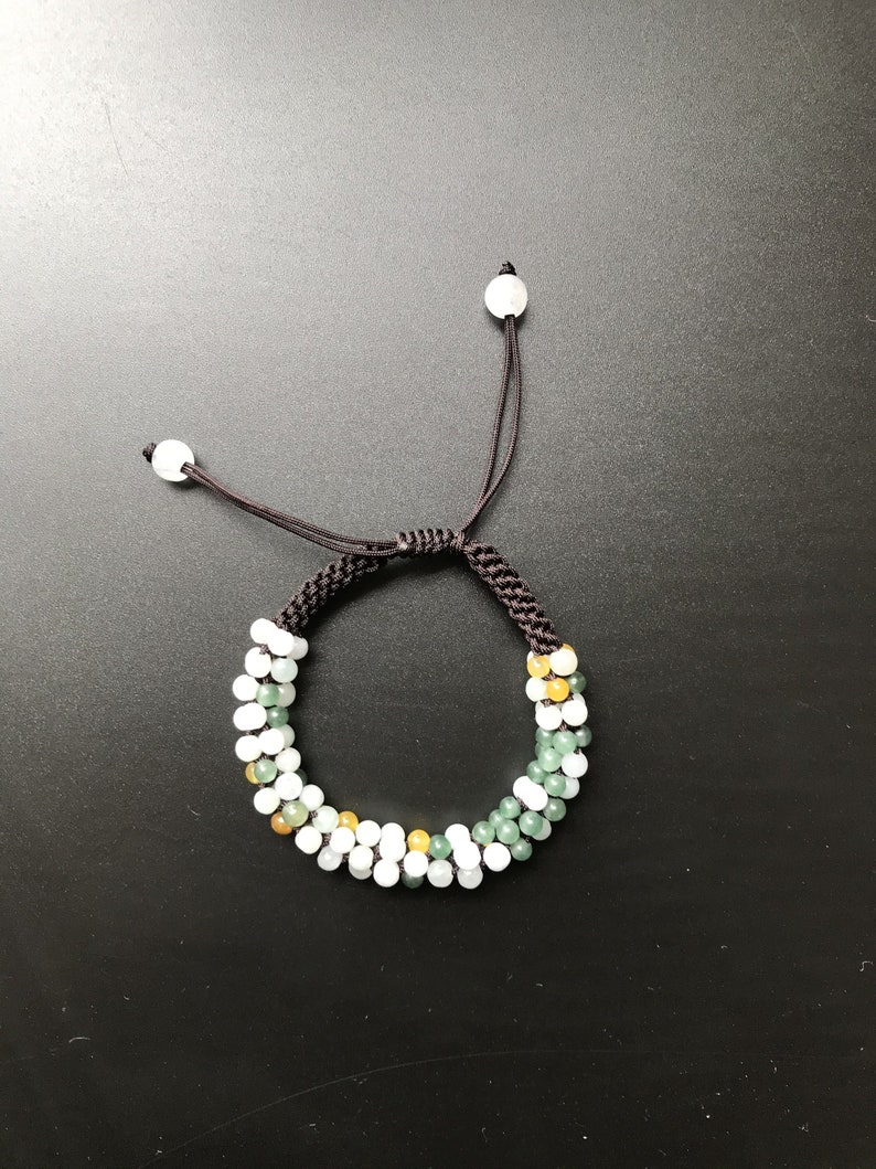 Small Round Beads Beaded Chinese Knot Hand-woven Bracelet Jade - Etsy