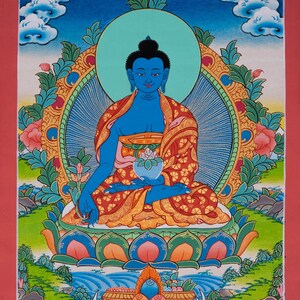 Medicine Buddha Thangka Painting Blue Healing Buddha - Etsy