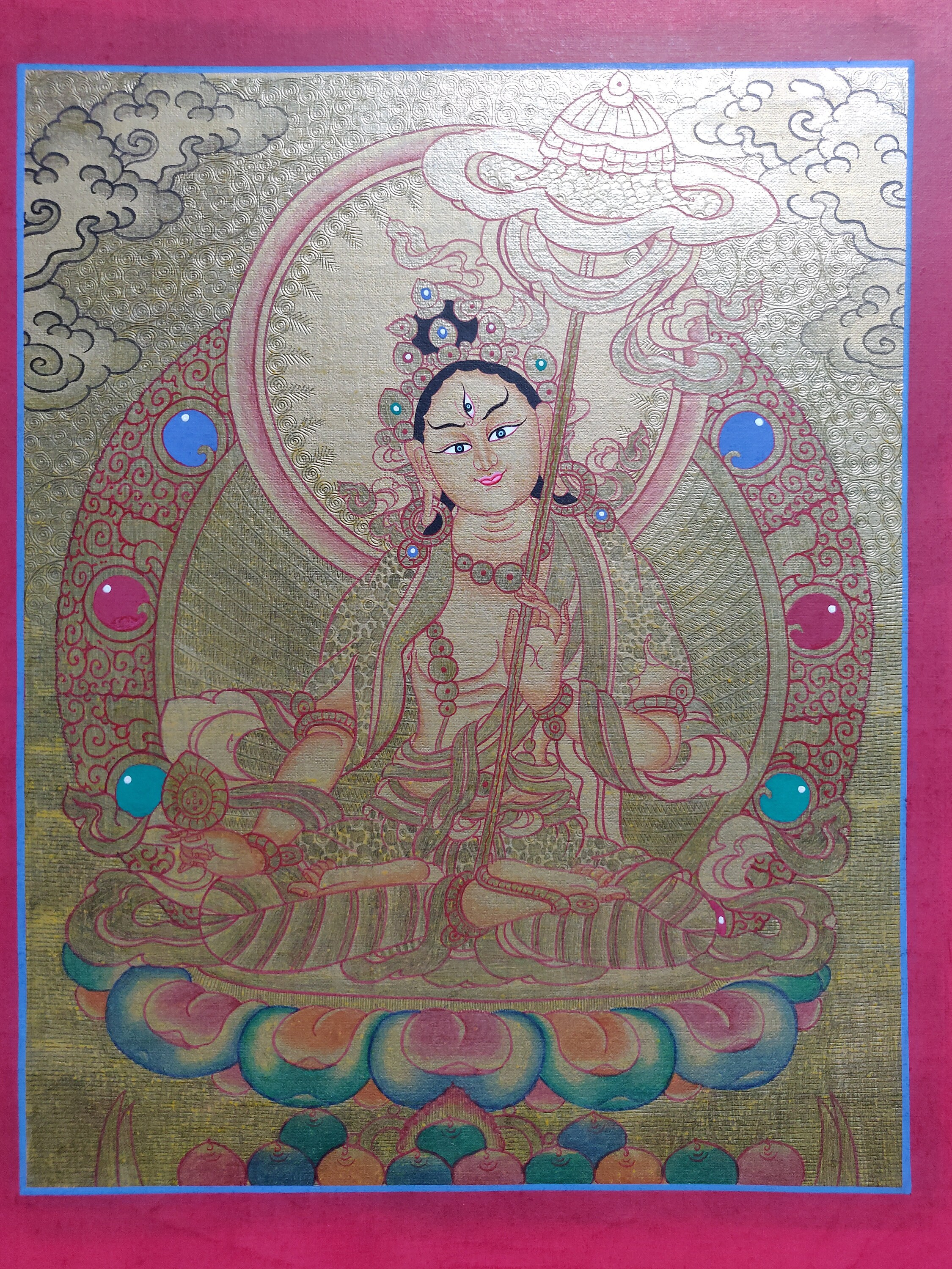 Two armed Dukkar Thangka Tibetan Thangka Painting of | Etsy