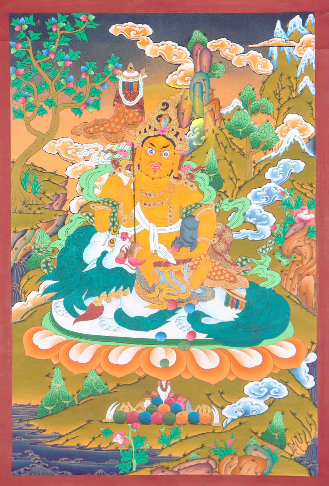 Zambala Thangka - Jhambala (kuber) Arts | Buddhist Hand Painting Master ...