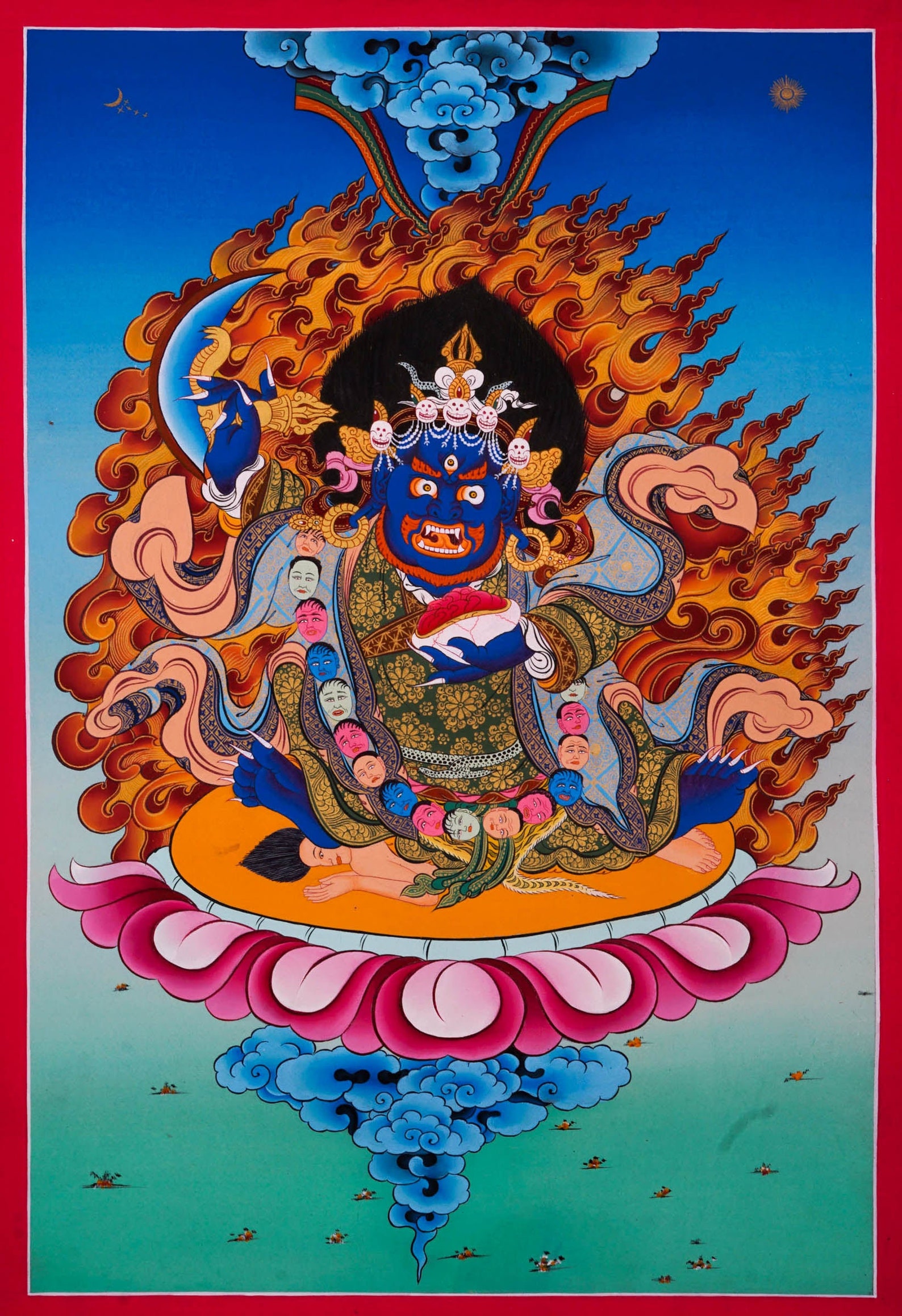 Mahakala Thangka Painting Tibetan Thangka Art of Protector Deity ...
