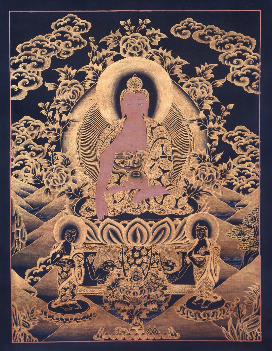 Antique Shakyamuni Buddha Thangka Old Collection Piece of Thangka Art ...