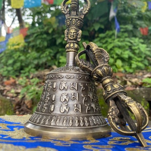 Tibetan Bell With Vajra | Handmade Buddhist Bell for Spiritual Practice ...