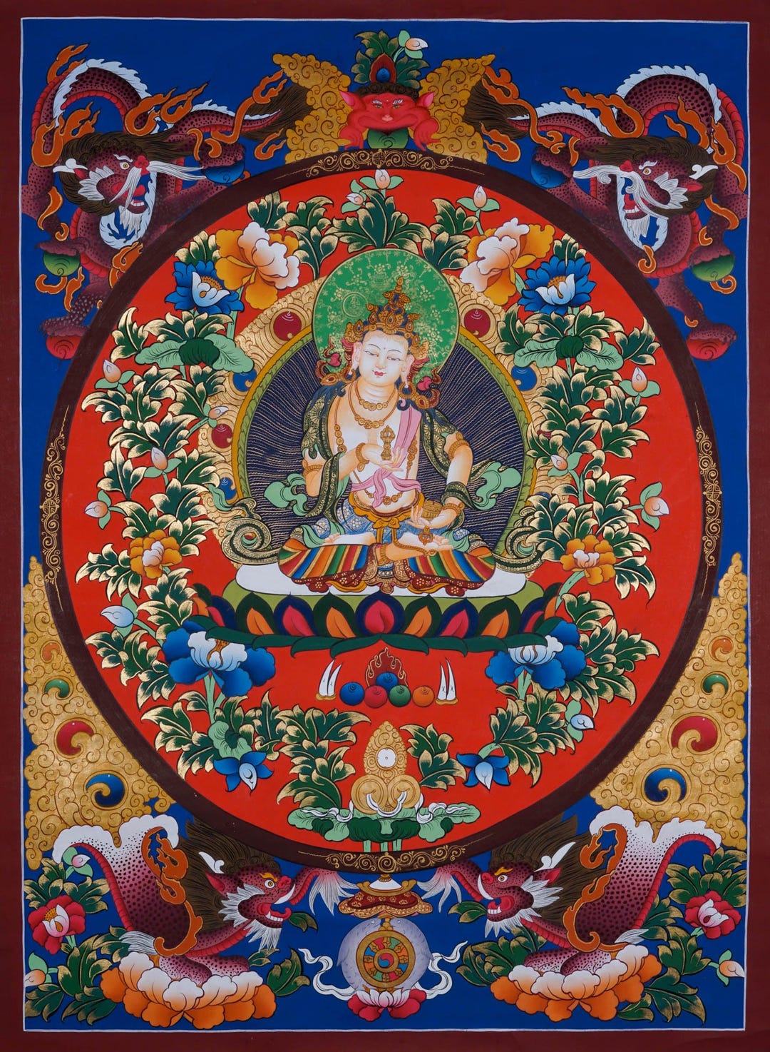 Vajrasattva Tibetan Thangka Art -wall Hanging Painting for Buddha ...