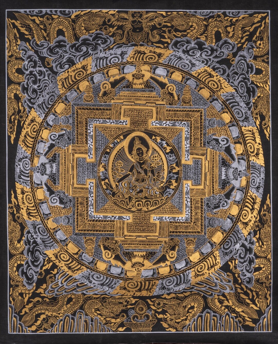 Green Tara Mandala Thangka Painting | Best Meditational Gift ...