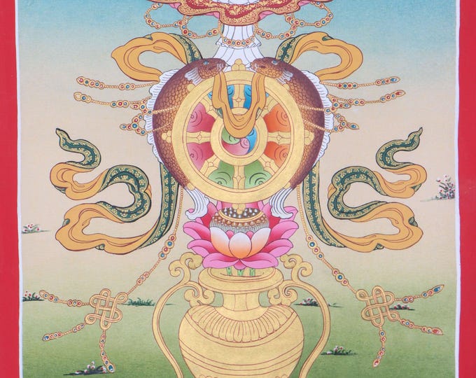Ashtamangal "eight Auspicious Symbols" | Tibetan Handmade Painting ...