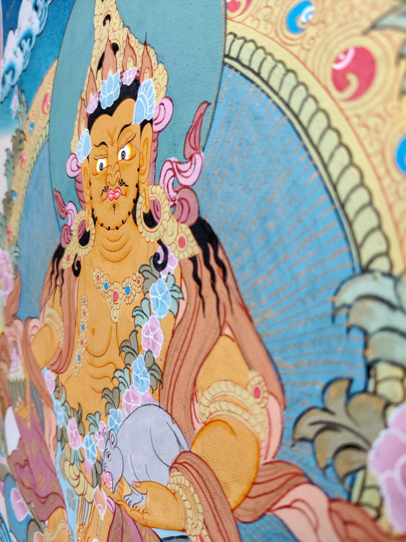 Tibetan thangka Zambala Small size authentic hand painting | Etsy