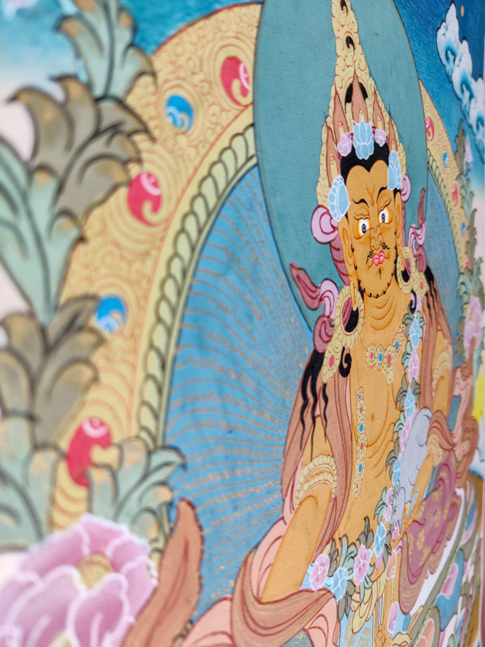 Tibetan thangka Zambala Small size authentic hand painting | Etsy
