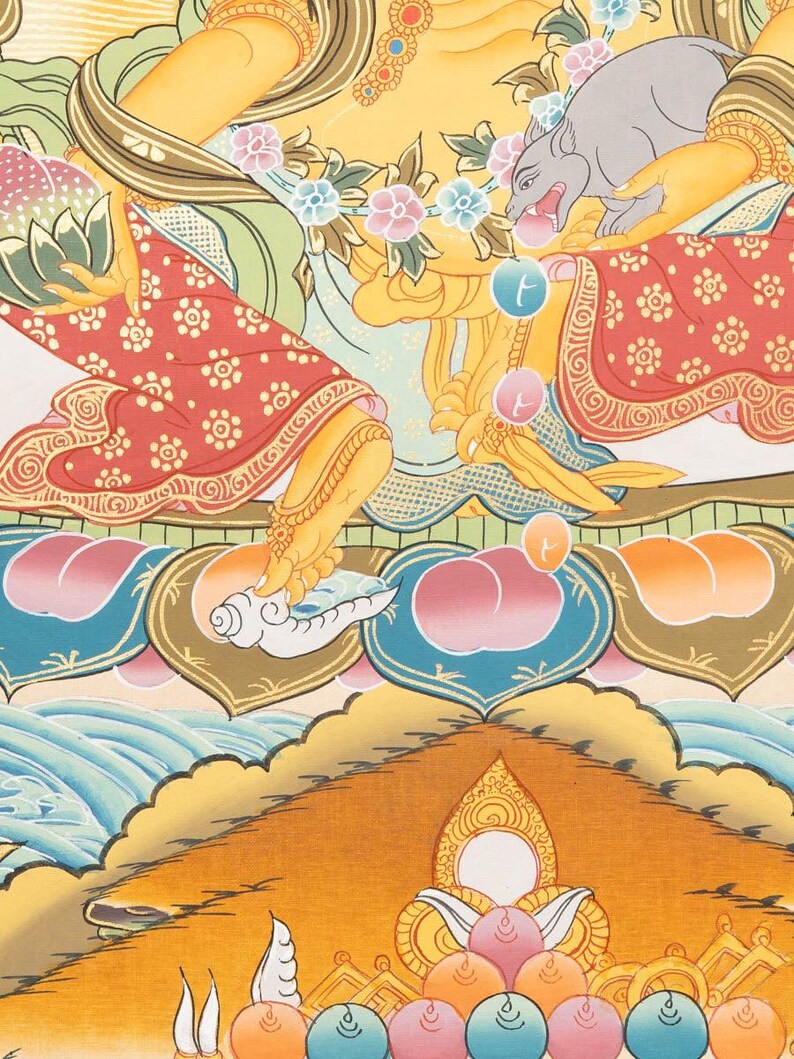 Zambala Thangka – Tibetan Painting of the Wealth Deity | Handcrafted ...