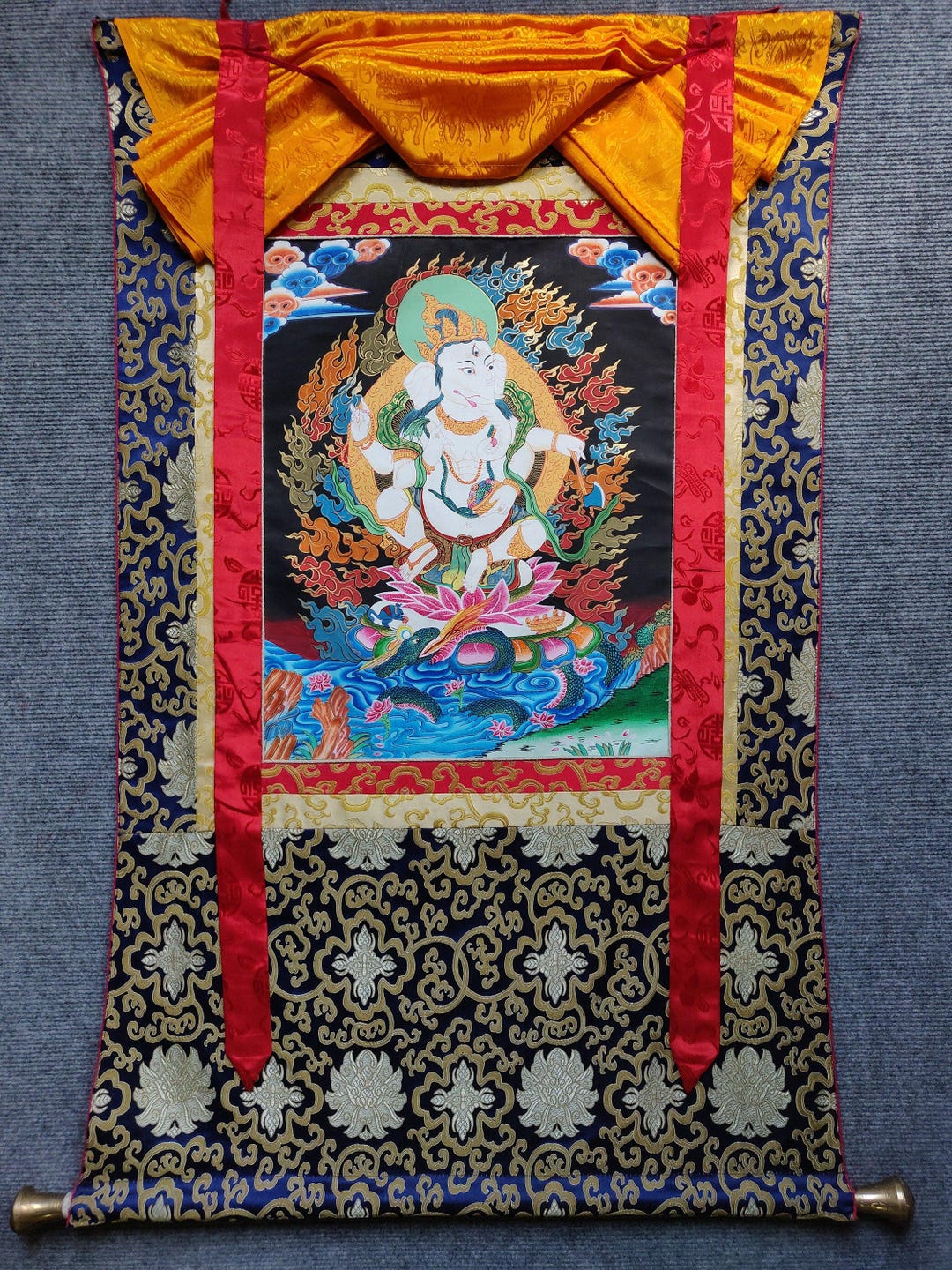 Shri Ganesh Thangka Painting - Hindu God of Luck and Protection ...