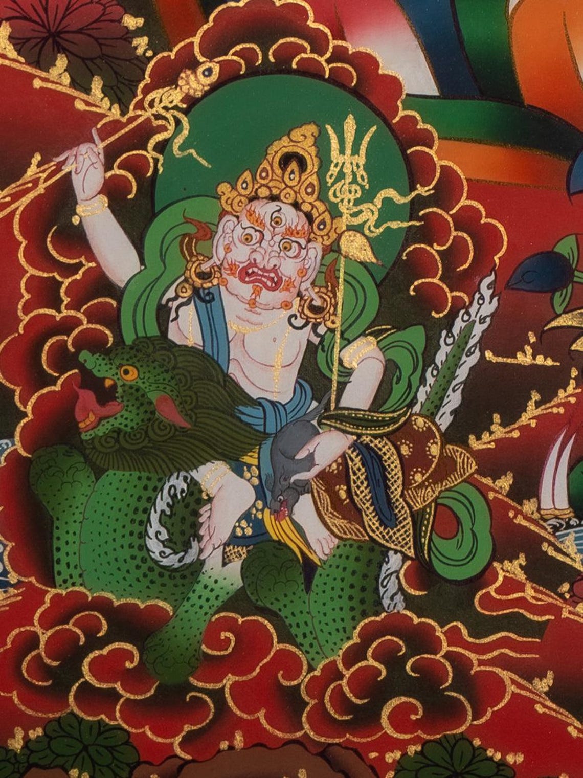 Handpainted Zambala Thangka | Tibetan Buddhist Wealth Deity Art ...