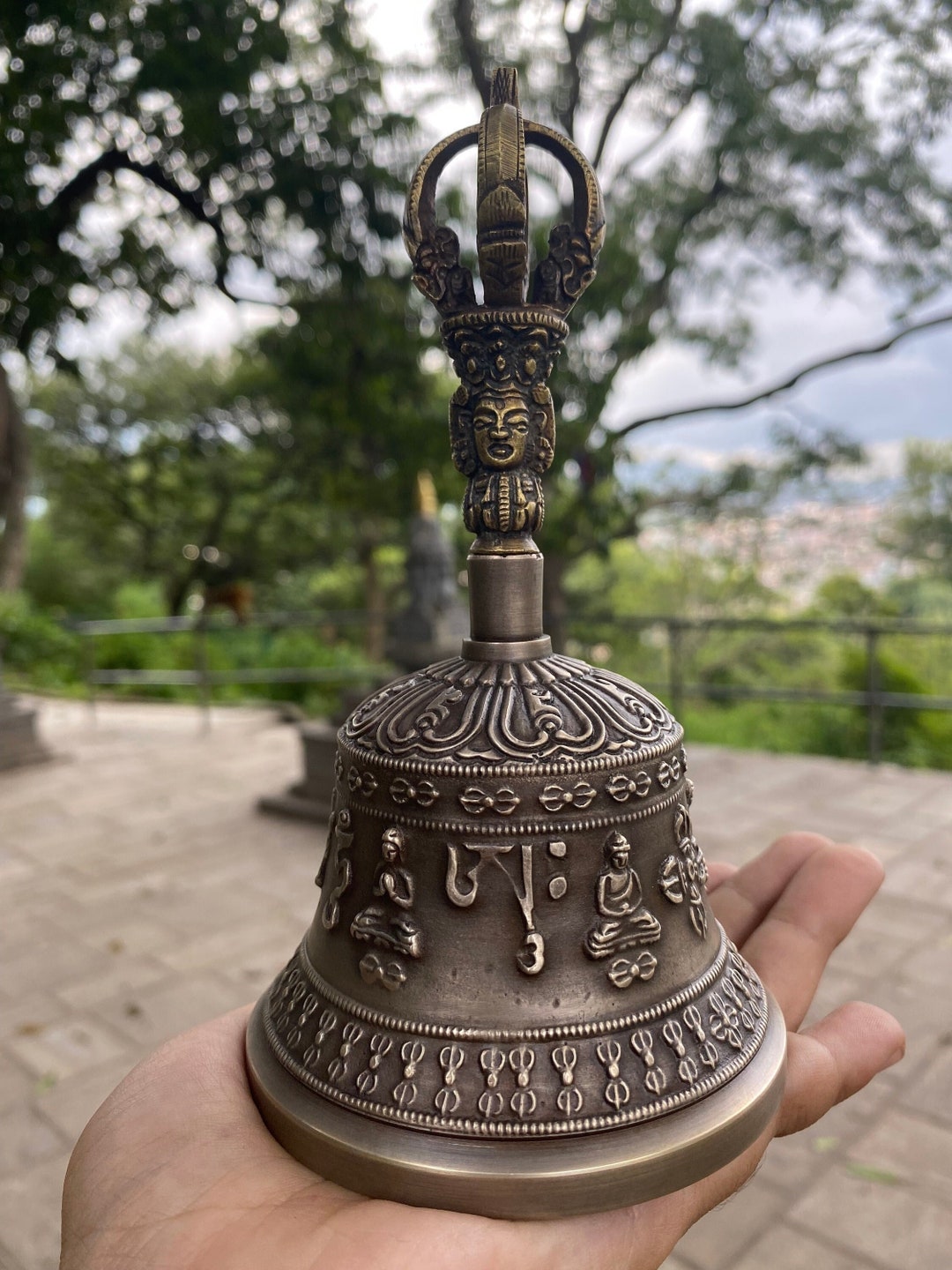 Tibetan Bell With Vajra | Handmade Buddhist Bell for Spiritual Practice ...