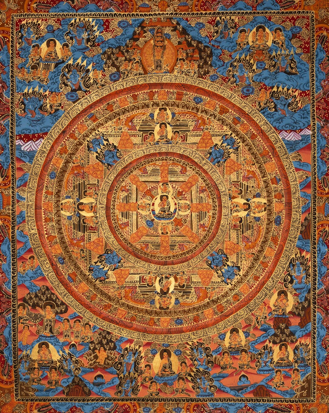 Buddha Mandala Thangka Painting | Sacred Geometry Tibetan Art ...