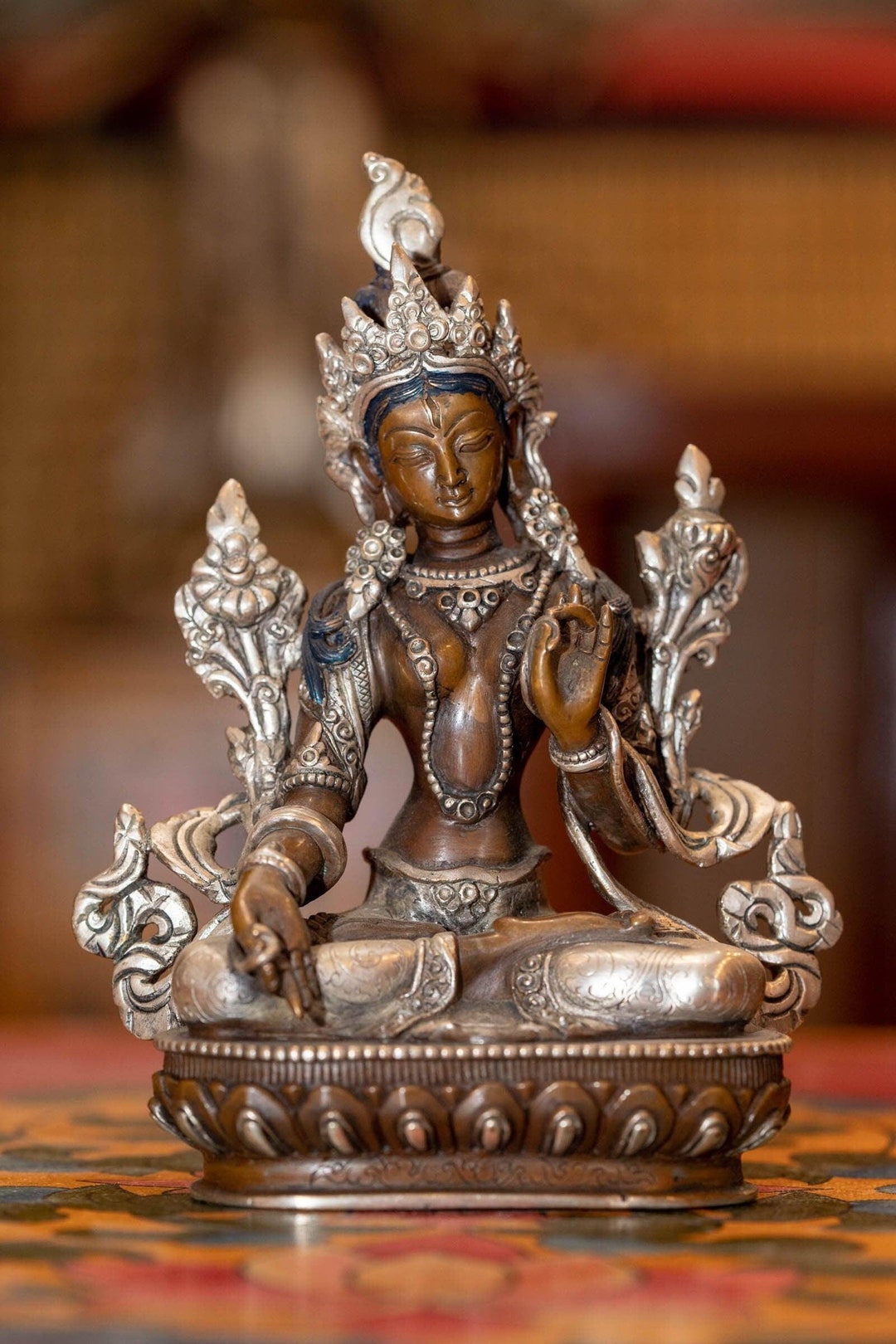 100 % Hand Made White Tara Statue - 7 Eyes Tara Statue Made in Nepal ...
