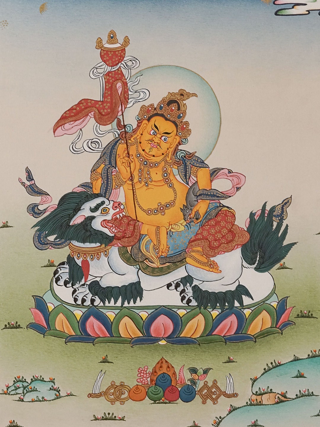 Handpainted Zambala Thangka Painting Tibetan Buddhist Art With Rich ...