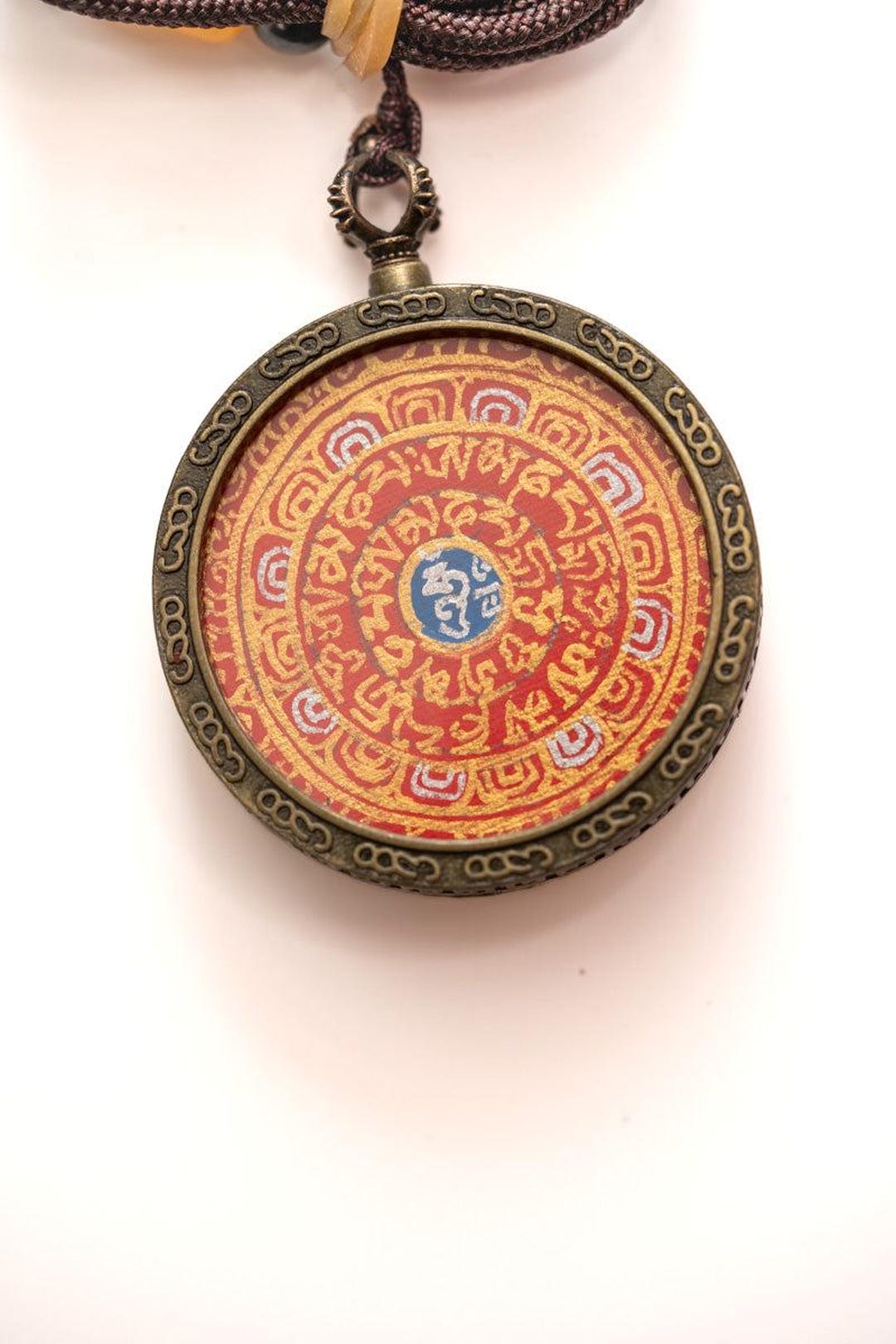 Tibetan Om Ghau Thangka Locket – Handcrafted Sacred Pendant, Spiritual ...