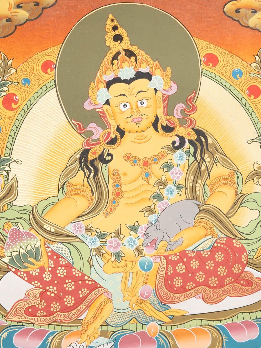 Zambala Thangka – Tibetan Painting of the Wealth Deity | Handcrafted ...