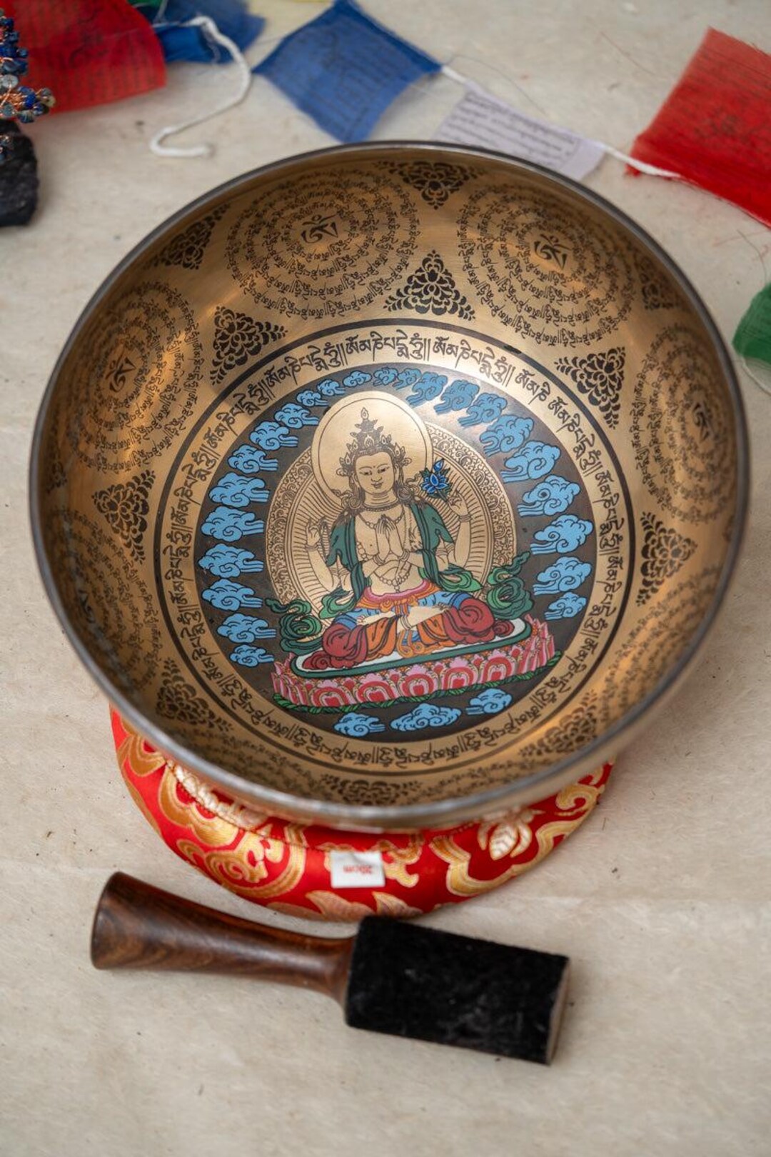 Four-armed Chenrezig Singing Bowl | Handcrafted Tibetan Sound Bowl for ...