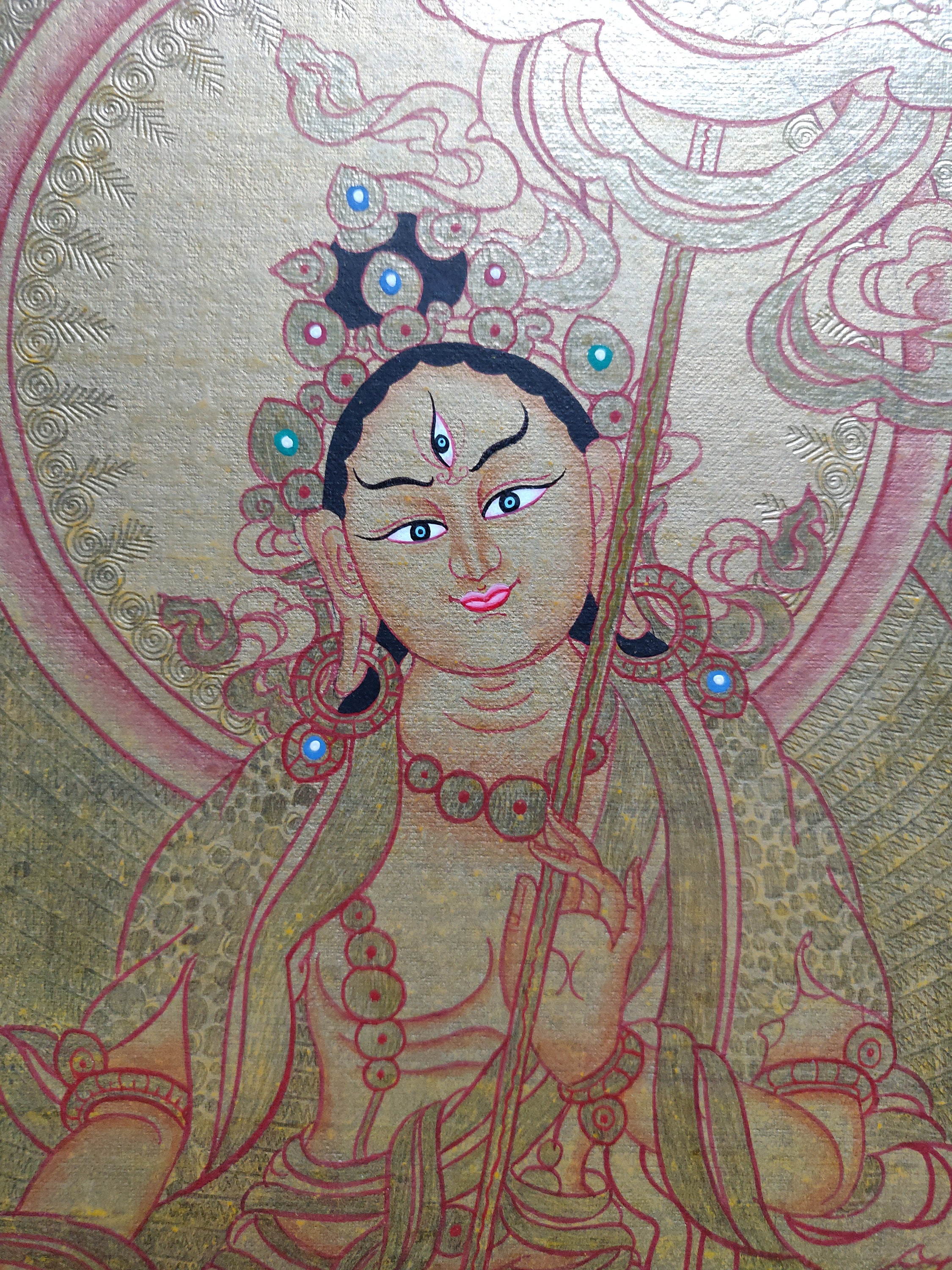 Two armed Dukkar Thangka Tibetan Thangka Painting of | Etsy