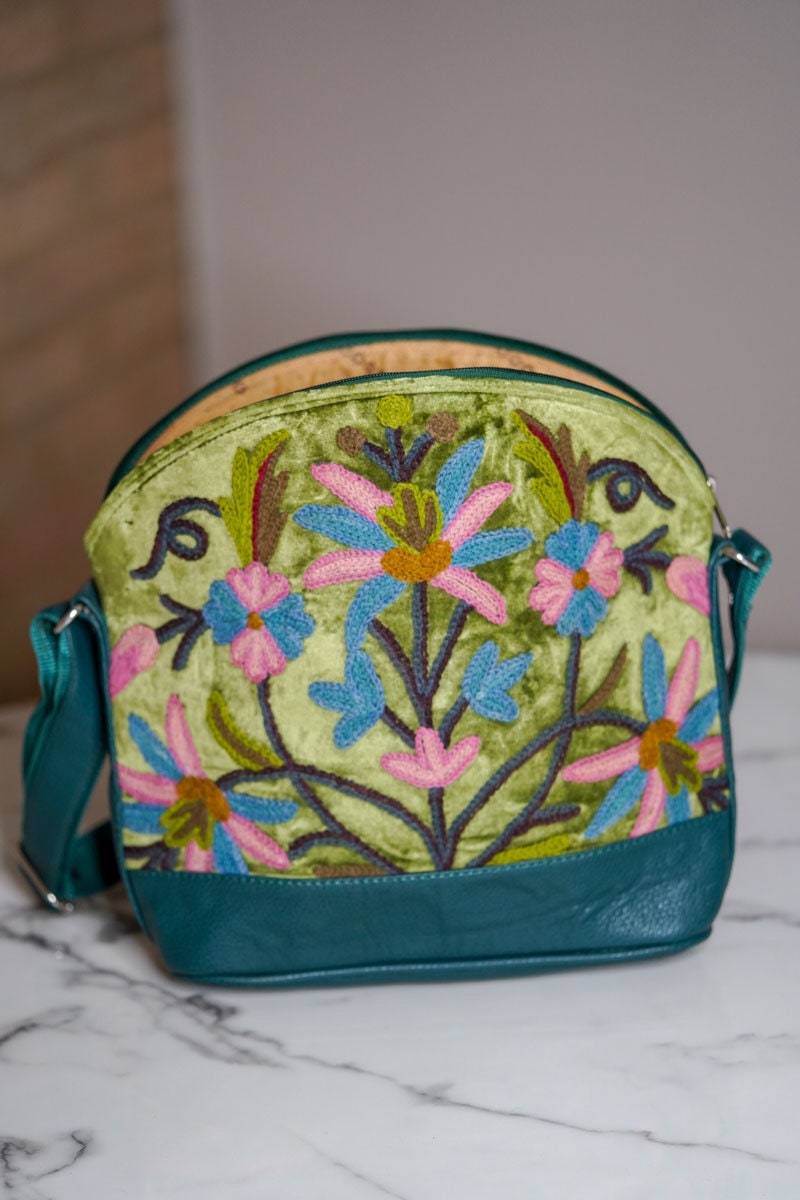 Women Handbag joyful colors Floral embroidery Shoulder bag | Etsy