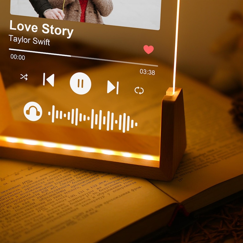 Personalized LED Song Night Light, Custom Music Acrylic Plaque With ...