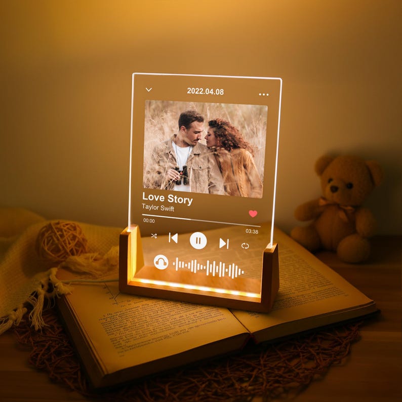 Personalized LED Song Night Light, Custom Music Acrylic Plaque With ...