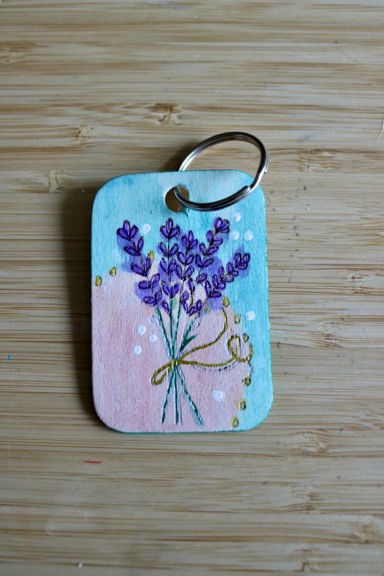 Lavender Wood Key Chain - Etsy