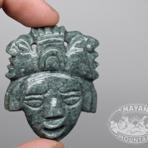 Mayan BURIAL MASK // Maya Face // JADEITE Jade // Necklace Pendant ...