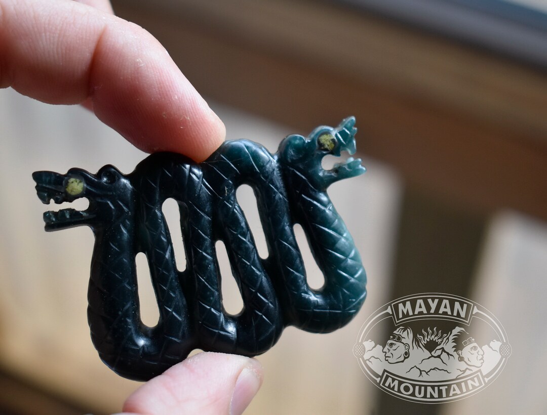 QUETZALCOATL // Feathered Serpent // Carved in Guatemalan Dark Blue ...