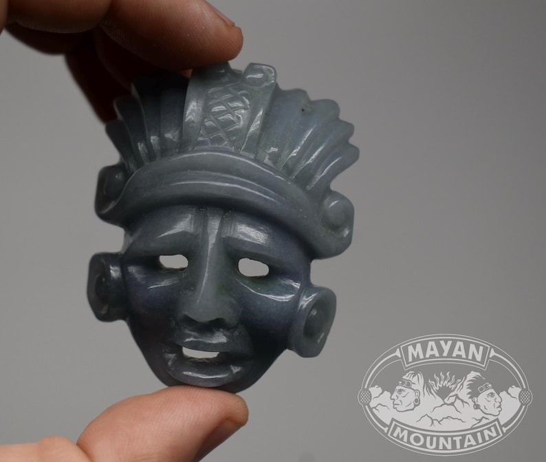 Mayan BURIAL MASK // Maya Face // JADEITE Jade // Necklace Pendant ...