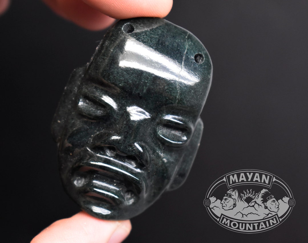 LARGE OLMEC Olmeca Mask // JADEITE Jade //face Head Necklace - Etsy