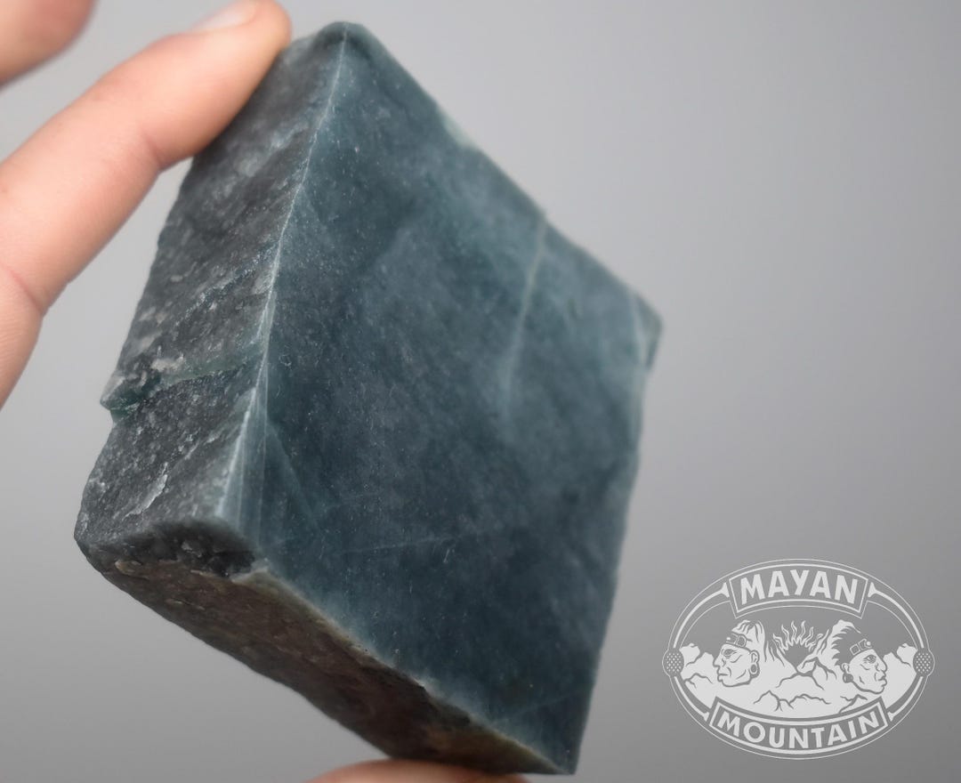 DARK BLUE BLOCK // Princesa Blue // Rough Jadeite Jade // Guatemalan ...