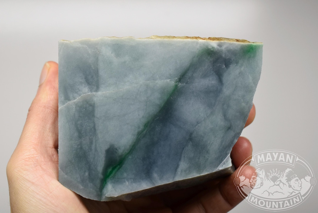 SNOWY PRINCESA Blue W IMPERIAL Green! // Guatemalan Jadeite Jade Rough ...