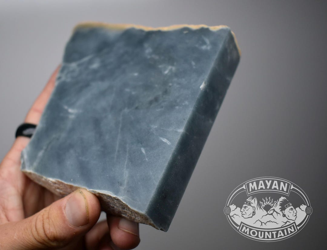 CLOUDY BLUE SLAB// Princesa Blue // Rough Jadeite Jade // Guatemalan ...